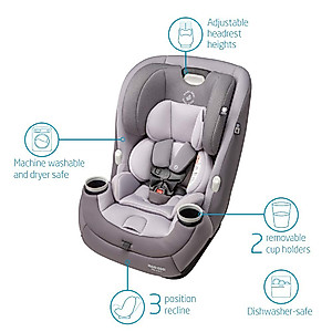 Maxi-Cosi Pria All-in-One Convertible Car Seat, All-in-One Seating System: Rear-Facing, from 4-40 pounds; Forward-Facing to 65 pounds; and up to 100 pounds in Booster Mode, Sonar Grey