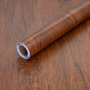 Decoroom Peel and Stick Wood Grain Contact Paper 17.71" X 236" Brown Wooden Look Wallpaper Self-Adhesive