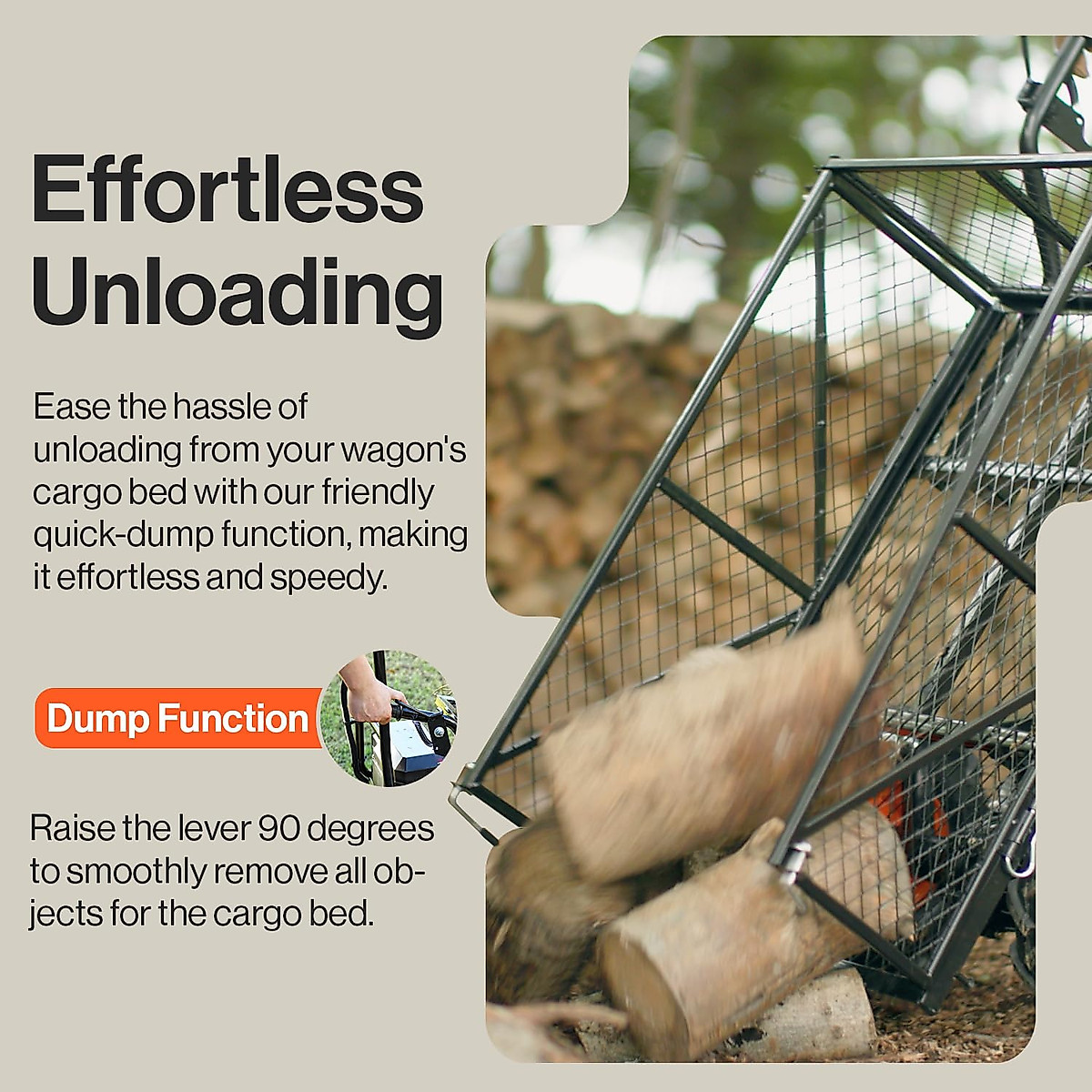 SuperHandy Utility Service Cart Power Wagon Wheelbarrow Electric 48V DC Li-Ion Powered 660Lbs Load and 1000Lbs+ Hauling Capacity Farm and Garden All Purpose Modular Cargo Bed