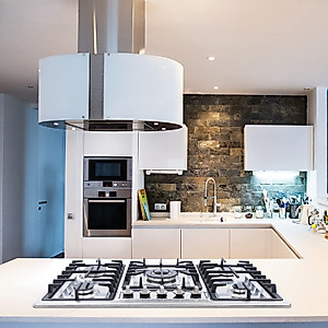 5 Burners Gas Stove Top, 34 inches Gas Cooktop, Stainless Steel Cooktop Cast Iron Grates Gas Stovetop with Thermocouple Protection and Easy to Clean