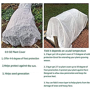 Plant Covers Freeze Protection 0.9oz 8Ft x 24Ft Rectangle Plant Cover for Cold Protection,Season Extension