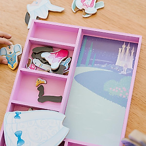 Melissa & Doug Disney Cinderella Magnetic Dress-Up Wooden Pretend Play Set (30+ pcs) - Toys, Princess Dress Up Doll For Preschoolers And Kids Ages 3+