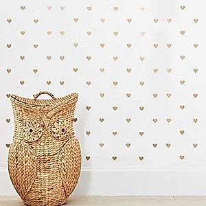 Gold Heart 2inchx120 Pieces Wall Decal Vinyl Sticker for Baby Kids Children Boy Girl Bedroom Decor Removable Nursery Decoration (Gold)