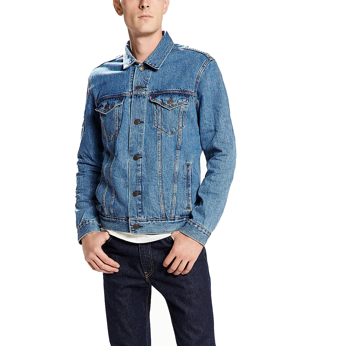 Levi's Men's Trucker Jacket (Also Available in Big & Tall), Medium Stonewash, Small