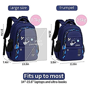 BOVIP Kids Backpack Astronaut Lightweight Preschool Kindergarten Backpack Bookbag for Toddlers Boys Girls Blue