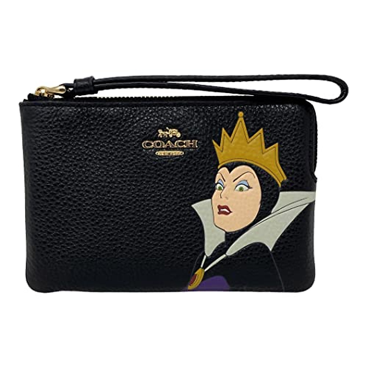 Coach Disney X Coach Corner Zip Wristlet With Evil Queen Motif