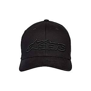 Alpinestars mens Blaze Flexfit Hat Baseball Cap, Black/Black, Large-X-Large US