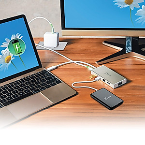 j5create USB-C 3.1 Mini Hub- USB 3.1/3.0/2.0| HDMI 1920 x 1200 @ 60 Hz/VGA 1920 x 1200 @ 60 Hz | Gigabit Ethernet | Compatible with USB C Devices
