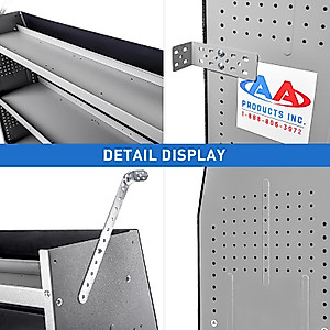 AA Products SH-6004 Steel Mid/High Roof Van Shelving Storage System Fits Transit, NV, Promaster and Sprinter, Van Shelving Units, 42''W x 60''H x 13''D