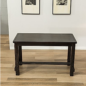 Roundhill Furniture Aneta Antique Black Finished Wood 5-Piece Counter Height Dining Set, Gray