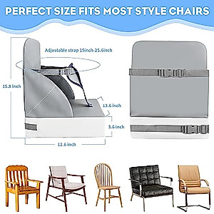 Toddler Booster Seat for Dining Table, PU Waterproof Strong Support Portable Booster Chair for Toddlers Eating, Easy Cleaning Booster Seat Cushion Detachable with Fix Straps