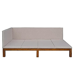 Ayvbir Sofa Bed Full Size Upholstered Daybed,Classic Mid-Century Simple Modern Design Daybed Frame with Linen Fabric Bed Sofa for Bedroom Living Room,Beige