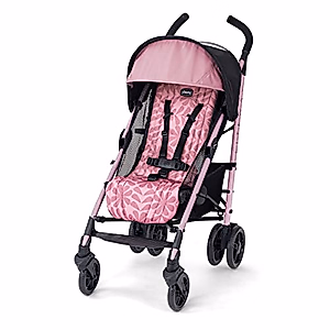 Chicco Liteway Stroller, Compact Fold Baby Stroller with Canopy, Lightweight Aluminum Frame Umbrella Stroller, for Use with Babies and Toddlers up to 40 lbs. | Petal/Pink