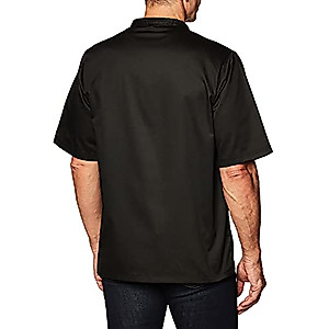 Chef Code Men's Short Sleeve Unisex Classic Chef Coat, Black, Medium