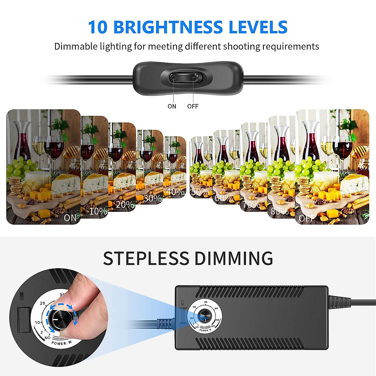 Neewer Professional Photo Light Box Adjustable Brightness Studio Photography Lighting Shooting Tent