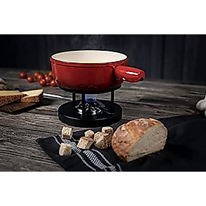 Kuhn Rikon Induction Cast Iron Fondue Pot, 7.87", Red