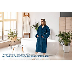 DAN RIVER Premium Cotton Terry Robes for Women and Men, Ultra Soft bathrobe with Adjustable Waist Belt and Pockets Pack of 1