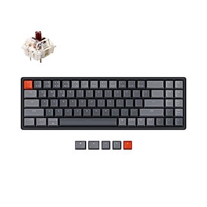 Keychron K14 70% Layout 72 Keys Bluetooth Wireless/USB Wired Mechanical Keyboard for Mac with Gateron G Pro Brown Switch/Multitasking/RGB Backlight/Aluminum Frame Computer Keyboard for Windows Laptop