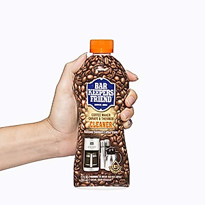 Bar Keepers Friend Coffee Maker Cleaner (12 oz) - Removes Oily Residue, Tannins and Stains - For Single-Cup and Automatic Drip Coffee Makers and Espresso Machines