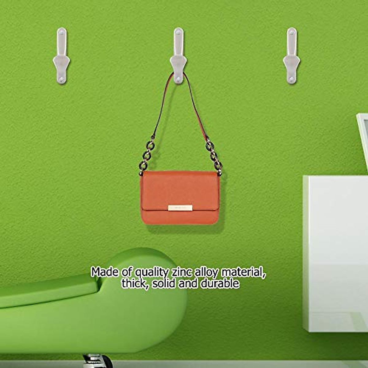 (Pack of 3) Wall Mounted Coat Rack Hanger Towel Clothes Hat Hook for Bathroom Closet Room Kitchen Double Hole Fixation(Matte Nickel)