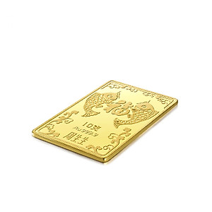 Chow Sang Sang 999.9 24K Solid Gold Price-by-Weight Gold Koi Fish Ingot for Women and Men (10 Grams, 0.35 Oz)