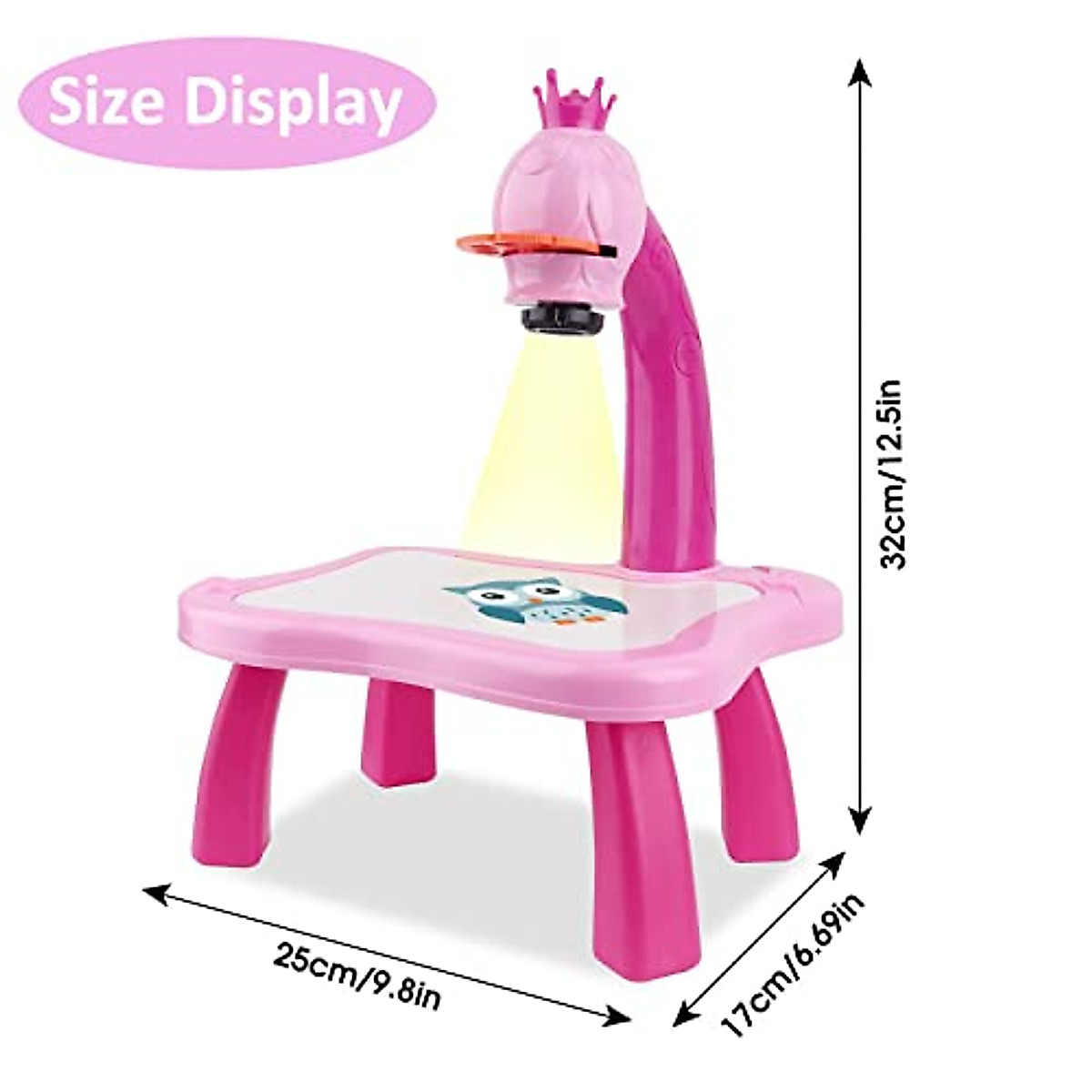 KETIEE Drawing Projector Table for Kids, Trace and Draw Projector Toy Set, Art Projector Painting Table Board Toy with Light & Music, Educational Drawing Toys for Toddler Boys Girls Age 3+ (Pink)