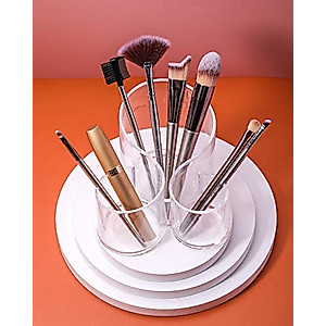 BS-MALL Makeup Brush Organizer for Countertop Display Container Cosmetics Brushes Desk Stand Different Size Brushes