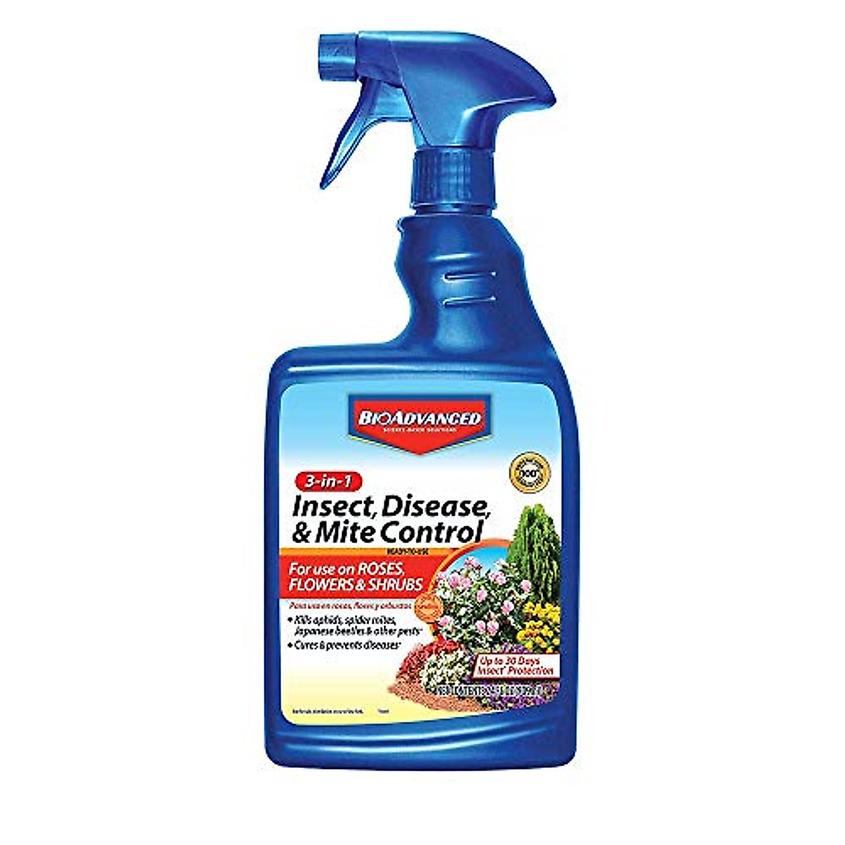 BIOADVANCED 701290B Insecticide Fungicide Miticide 3-in-1 Insect, Disease & Mite Control, 24 oz, Ready-to-Use (Pack of 2)