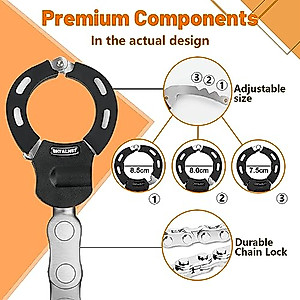 Scooter Lock, Electric Scooter Locks Anti Theft, Heavy Duty Anti-Theft Chain Lock with Keys for E-Bike, Motorcycle, Electric Scooters, Segway Ninebot and NIU (Black)