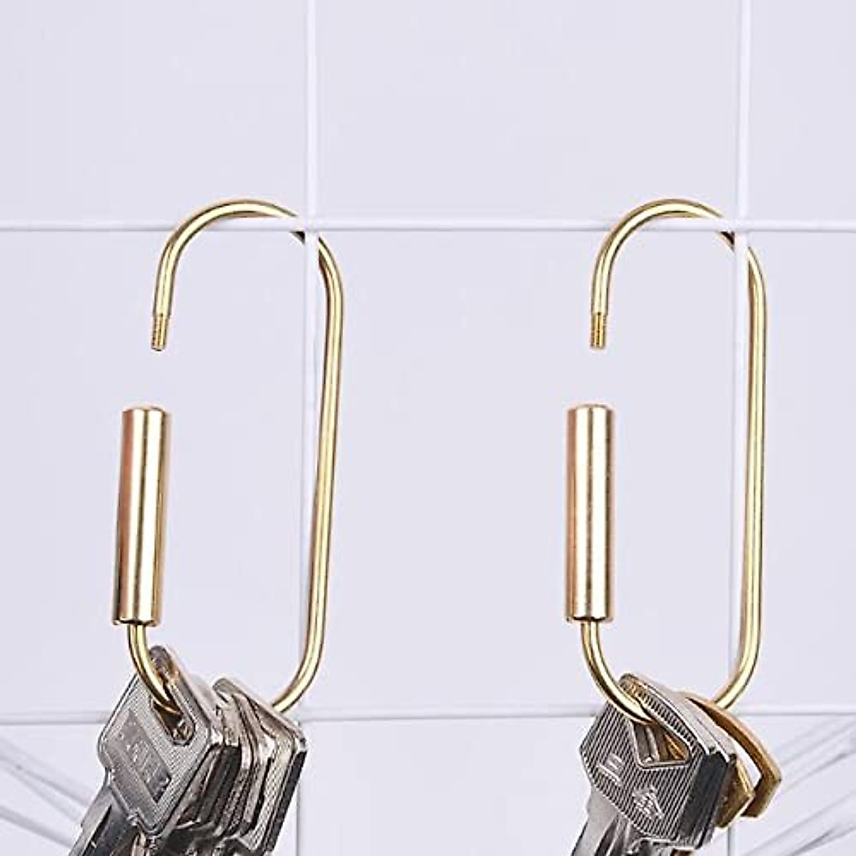 ARFUKA Keychain Brass Screw Lock Keychain Ellipse Shape Key Holder Unisex Key Organizer Keyring Birthday Christmas Wedding Valentine's Day Gift for Men and Women