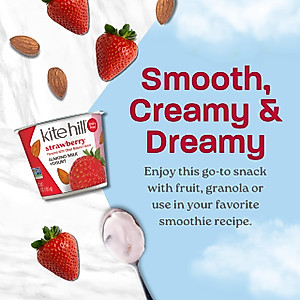 Kite Hill Strawberry Almond Milk Yogurt, 5.3 Ounces, Dairy Free