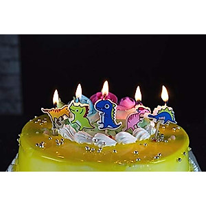 10 Count Special Cake Candles Topper with Holder for Wedding Party Birthday Valentine's Day Cake Decoration, Perfect Wish Gift for Kid and Adult (Dinosaur)