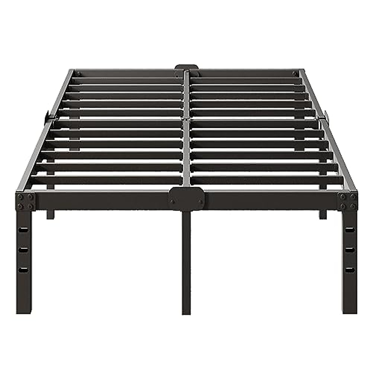 LIJQCI California King Size Bed Frame 16" High Heavy Duty Steel Slat Metal Platform Noise Free Anti-Slip Support 16 Inch Under-Bed Maximum Storage Mattress Foundation
