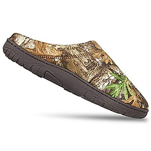 Realtree Men's Clog Slipper House Shoe with Memory Foam Indoor/Outdoor Sole, Camo, Medium