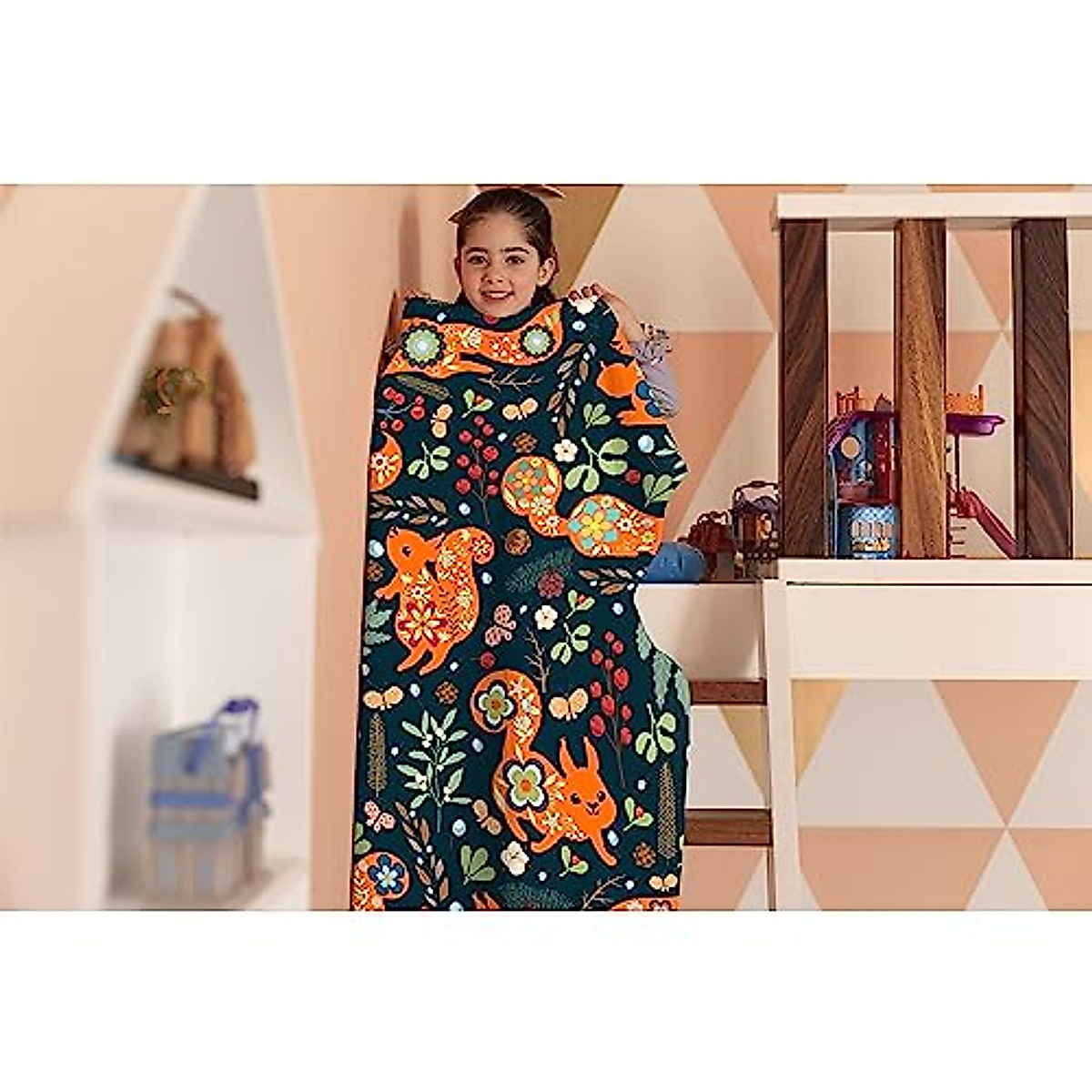 Squirrels Blanket Gift for Girl Women Blanket Super Soft Cozy Warm Throw for Couch Bed Sofa Office Decor All Season 50 * 40" S for Kid