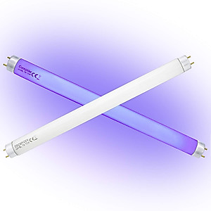 COOSPIDER 2-Pack T8 F10 U/V BL 10W Replacement Light Bulb CFL Fluorescent Straight Tube 13 Inch