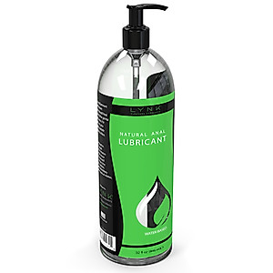 LYNK Water Based Personal Lubricant, Lasts Long Easy to Clean, Lubricant for Privacy w/Latex & Silicone, Men Women Couples Solo Play, 32 oz