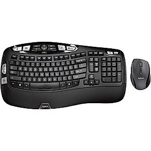 Logitech MK570 Wireless Wave Keyboard and Mouse Combo, Contoured Cushioned Palm Rest, Advanced Wireless Connection, Hyperfast Scrolling Mouse, Black (Renewed)