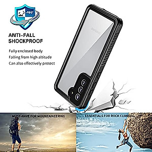 Samsung Galaxy S21 FE 5G Waterproof Case with Built-in Screen Protector Dustproof Shockproof Drop Proof Phone Rugged Full Body Underwater Protective Cover for Samsung Galaxy S21 FE 5G 6.4" Black