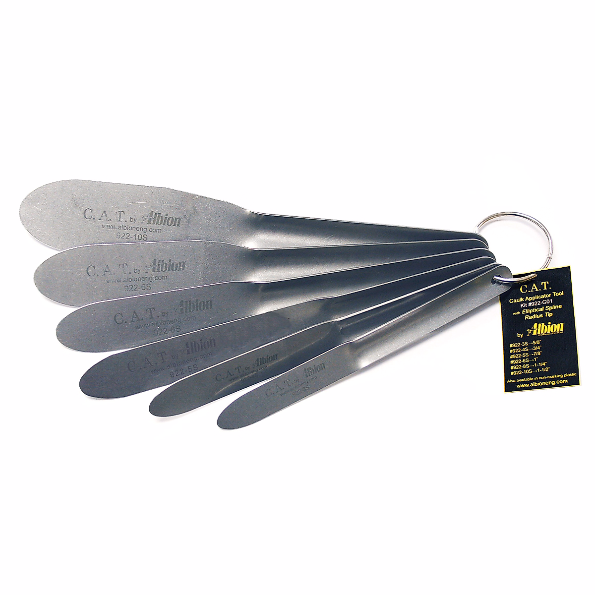 Albion Engineering Company 922-G01 C.A.T. Spatula Set, Stainless Steel, Pack of 6