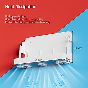 Hosanwell Switch Wall Mount, Wall Mount for Switch/Switch OLED, with Hooks for Hanging Joy-Cons, Dual Controller Holder with Non-Slip Mat, White