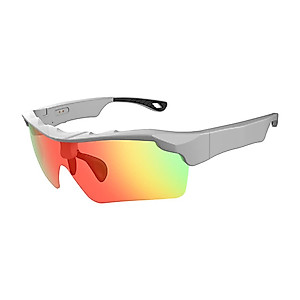 GUAZI STORE Smart Bluetooth Glasses,Outdoor Glasses,Cycling Glasses/Driving Glasses, Listening to Music/answering Calls/Starting Voice Assistants, UV Lenses, Stereo Speakers, white