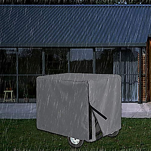 AKEfit Generator Cover for 5500-15000 Watt Portable Generators, Waterproof Heavy Duty 600D Oxford Fabric Universal Cover, UV Protection Windproof Portable Generator Cover Large 28x38x30 inch, Gray