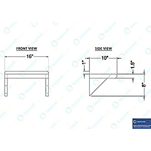 AmGood 10" X 16" Stainless Steel Wall Shelf | Metal Shelving | Garage, Laundry, Storage, Utility Room | Restaurant, Commercial Kitchen | NSF