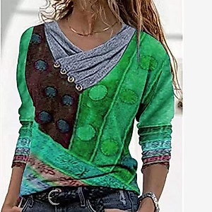 Women's Drop Long Sleeve Sweatshirt Tops Casual Crewneck Tunic Sweartshirts with Side Slits Womens Tops for Over 60 Green