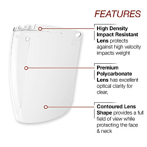 Lincoln Electric OMNIShield Replacement Faceshield Lens | Clear | High Density Polycarbonate | KP3755-1