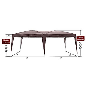 Outvita 10x20ft Ez Pop Up Canopy, Portable Instant Canopy Tent with 4 SideWalls for Outdoor Events, Party, Wedding, Birthday,Graduation