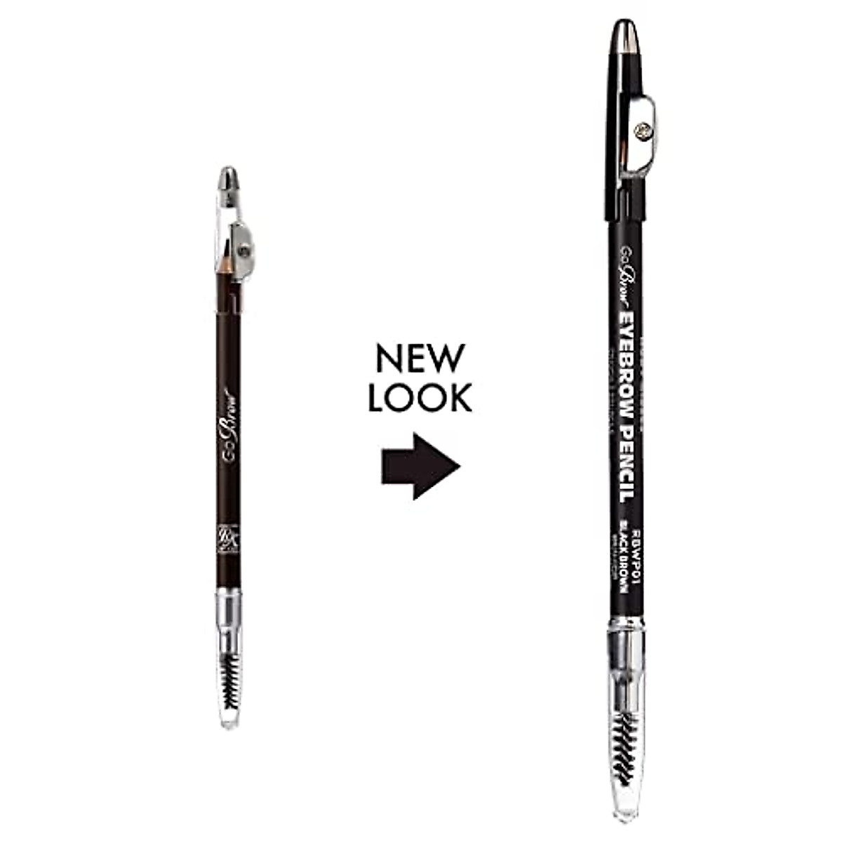 Ruby Kisses GoBrow Eyebrow Pencil, Sharpenable, Longwear, Long Lasting Eyebrow Wooden Pencil for Natural-Looking Brows 6 PACK (Black Brown)