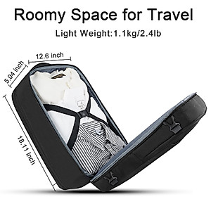 MATEIN Travel Backpack Airline Approved, Underseat Carry on Backpack for Men & Women, 40L Large Backpack with 17 inch Laptop Compartment & Shoe Bag for Airplane Flight Luggage Personal Item, Black