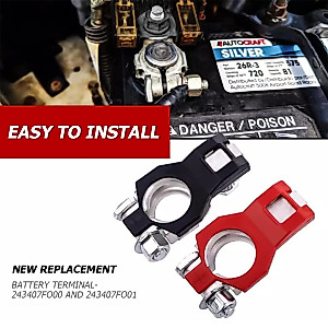 XINLIYA Battery Terminal Connector, Top Post Battery Cable Terminal Clamp Set, Positive and Negative 1 Pair, Good Contact and Corrosion Resistance, Car Accessories for SUV, Van, Motorcycle